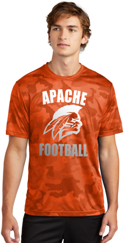 Apache Football Orange Camo Hex Short Sleeve Shirt With Gradient Des