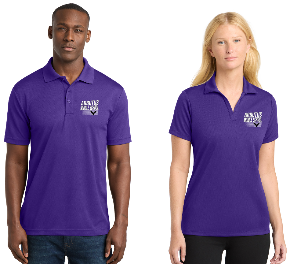 Arbutus Middle - Circle - Purple Short Sleeve Polo Shirt (Men's or Lad ...
