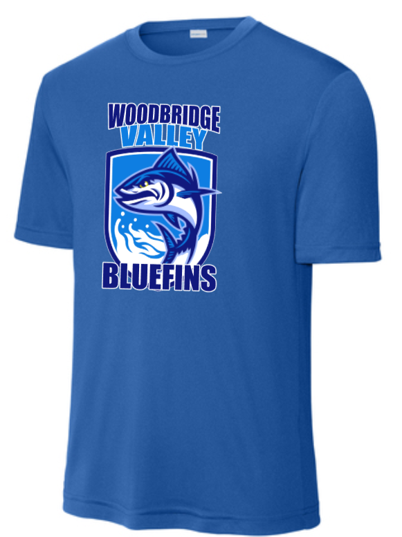 Bluefins Swim Team - Blue Performance Short Sleeve T Shirt – Crab ...