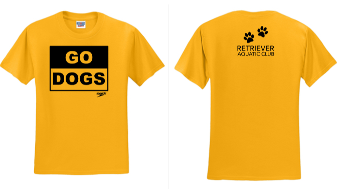 RAC Swimming - GO DOGS Short Sleeve Shirt (Black or Gold) (Youth or Ad ...