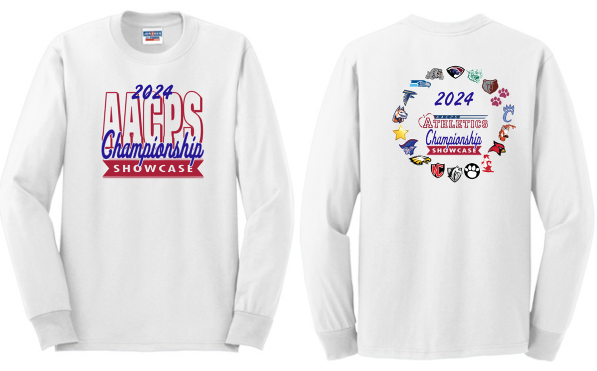 2024 AACPS CHAMPS - White Long Sleeve Shirt – Crab & Anchor Apparel