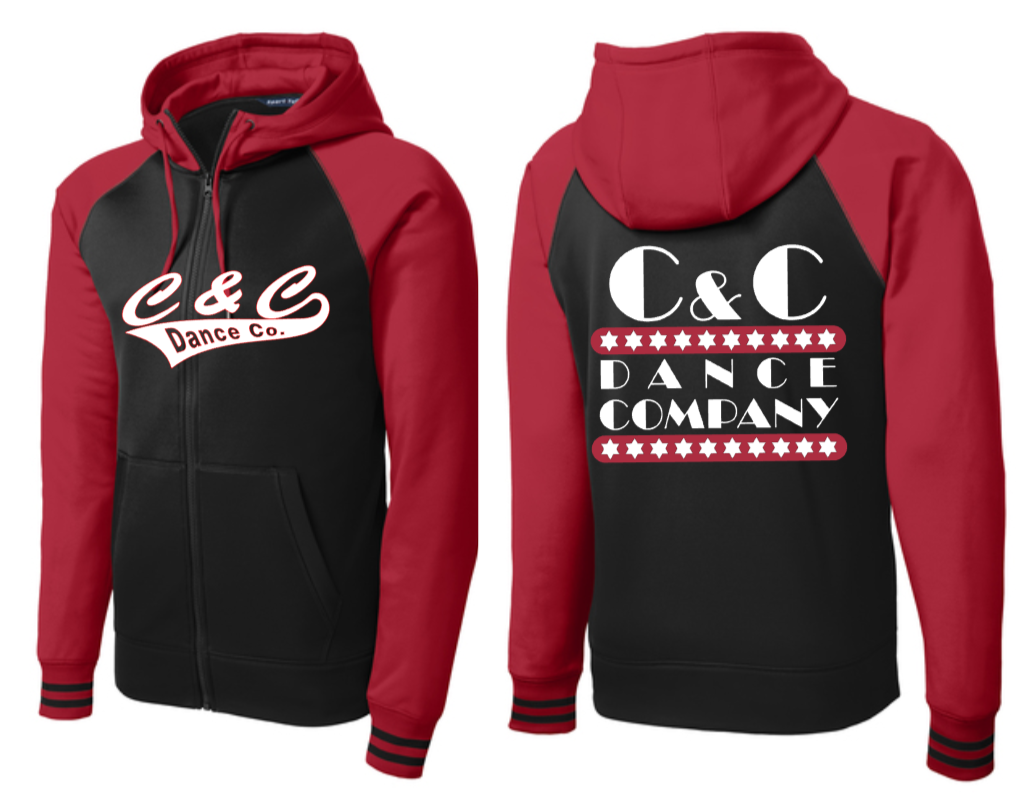 C & C Dance - Varsity Fleece Full-Zip Hooded Jacket (Lady and Adult ...