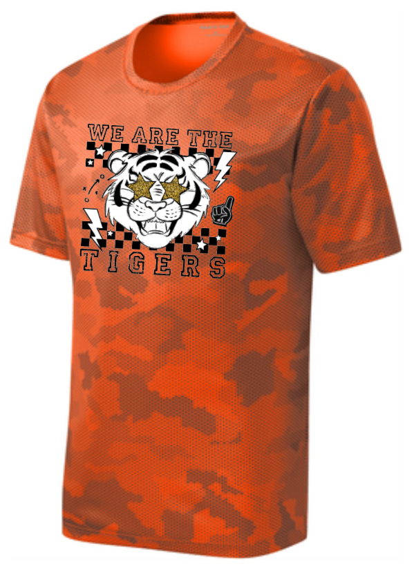 CSP Elementary - Tiger Eyes - Orange Camo Hex Short Sleeve Shirt (Yout ...