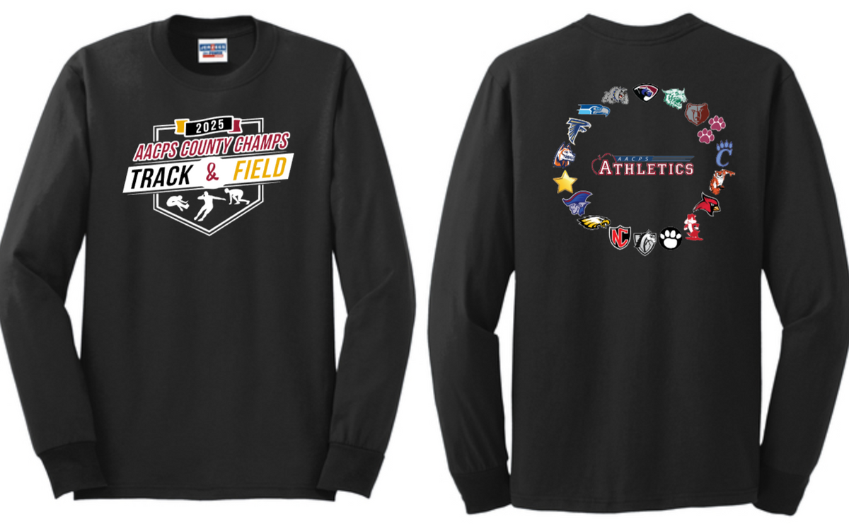 2025 AACPS TRACK AND FIELD CHAMPS - Black Long Sleeve Shirt – Crab ...